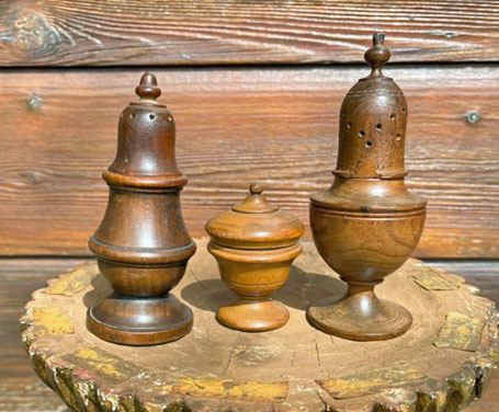 Blue Line Antiques - Port Leyden, New York - Three Small Treen Dining Items